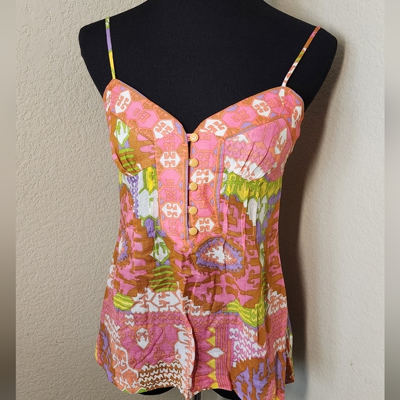 Trina Turk | Tops | Vintage Retro Print Trina Turk Top | Poshmark